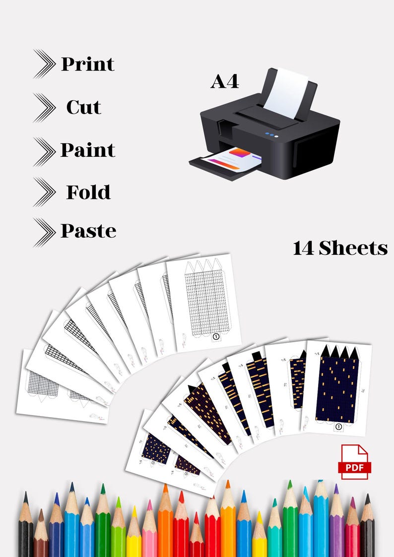 Paper City Printable PDF 3d Craft - Etsy