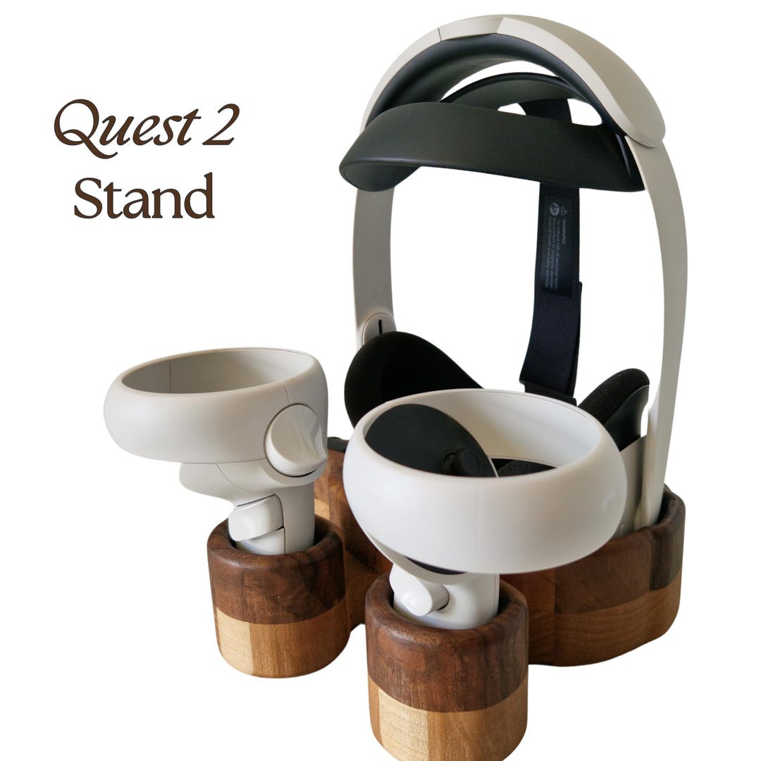 Wooden VR Gift for Gamer, Meta Quest 2 Stand, Holder, Docking, Solid ...