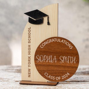 Personalized Wooden Graduation Trophy: Custom Engraved Class of 2025 ...