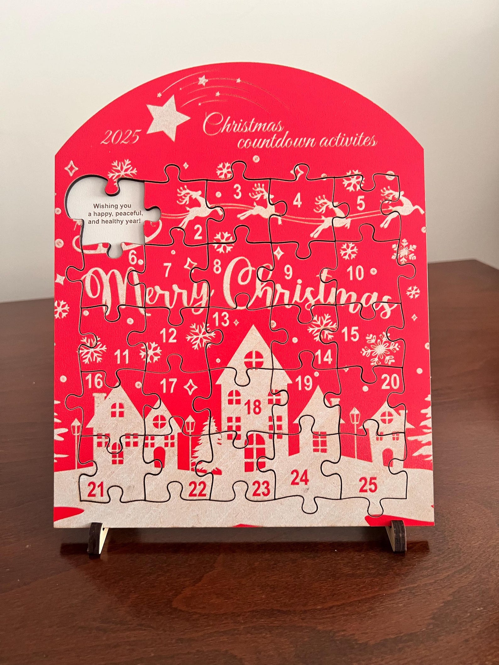 Merry Christmas Countdown Wish Calendar, Wooden Advent Calendar for ...