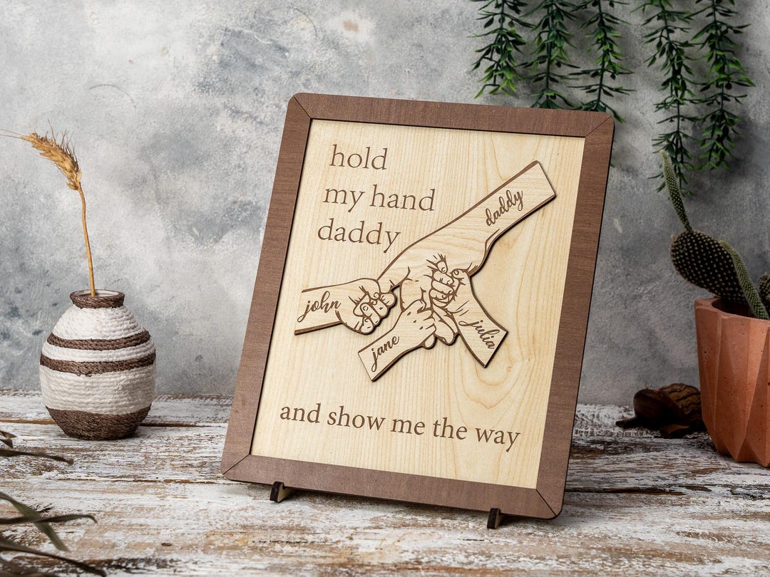 Personalized Father's Day Wooden Sign: Engraved Family Keepsake - Etsy
