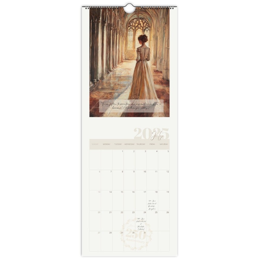 Jane Austen 2025 Wall Calendar | Commemorative Anniversary Calendar ...
