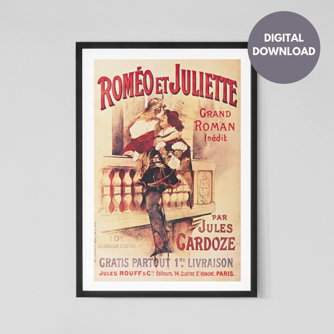Romeo Et Juliette Vintage Art Print | French Shakespeare Theatre Book ...
