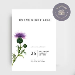 Burns Night Supper Invitation Digital Download | Robert Burns ...