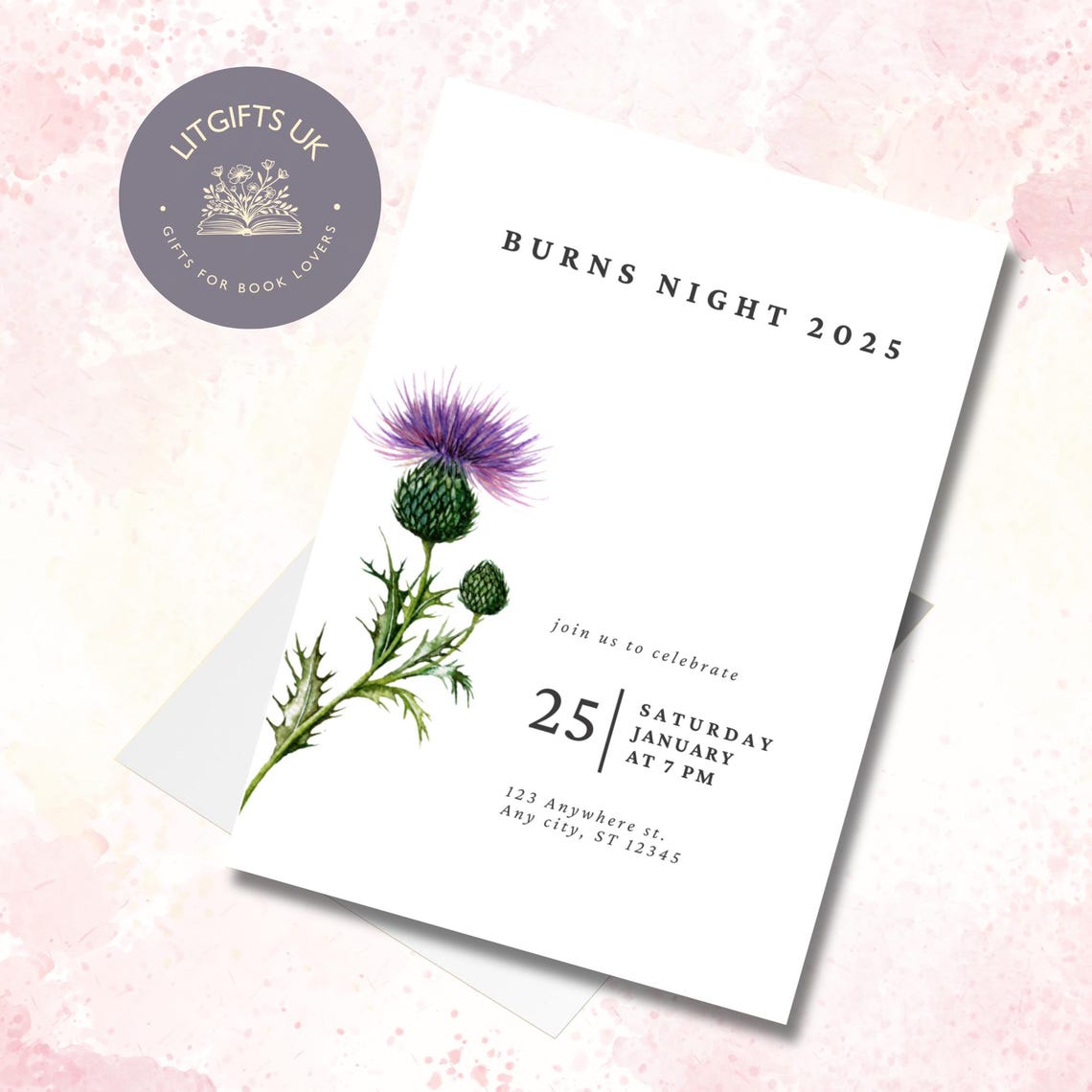 Burns Night Supper Invitation Digital Download | Robert Burns ...
