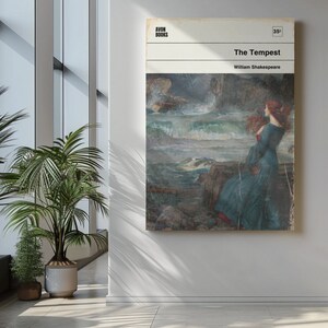 Shakespeare's the Tempest Book Cover Wall Art | Vintage Look | Mock ...