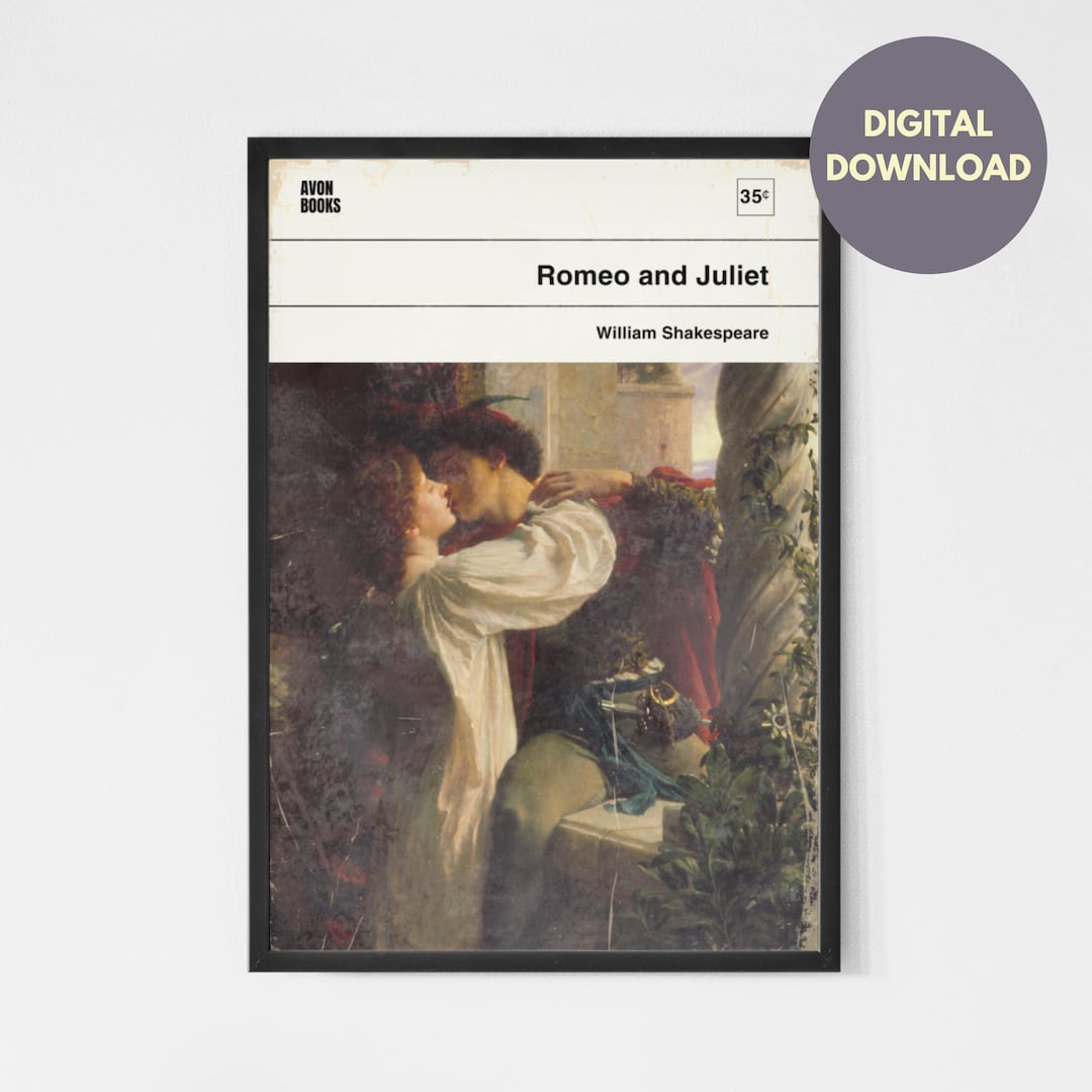 Digital Romeo and Juliet Book Cover Poster | Vintage Look | William ...