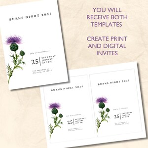 Burns Night Supper Invitation Digital Download | Robert Burns ...