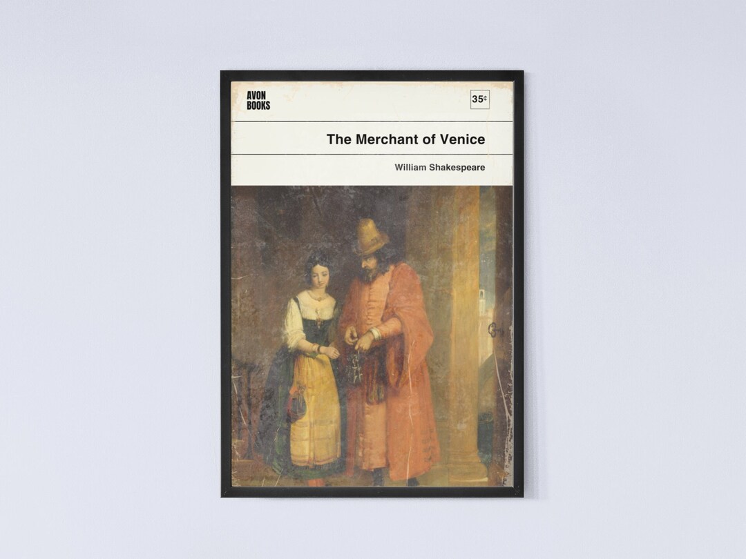 The Merchant of Venice Book Cover Wall Art Shakespeare Vintage Art ...