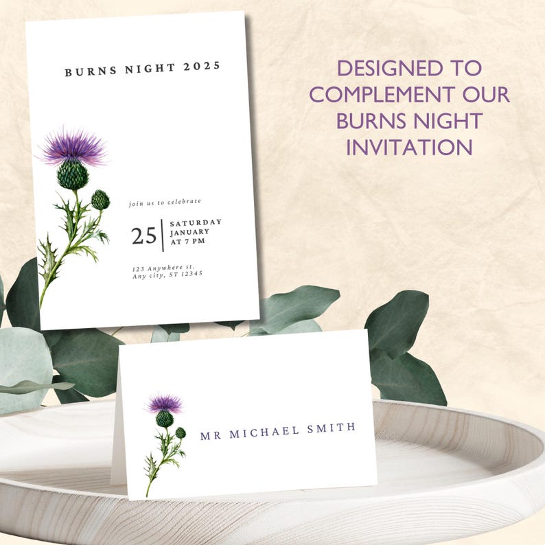 Burns Night Supper Place Cards Digital Download | Robert Burns ...