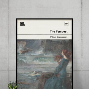 Shakespeare's the Tempest Book Cover Wall Art | Vintage Look | Mock ...