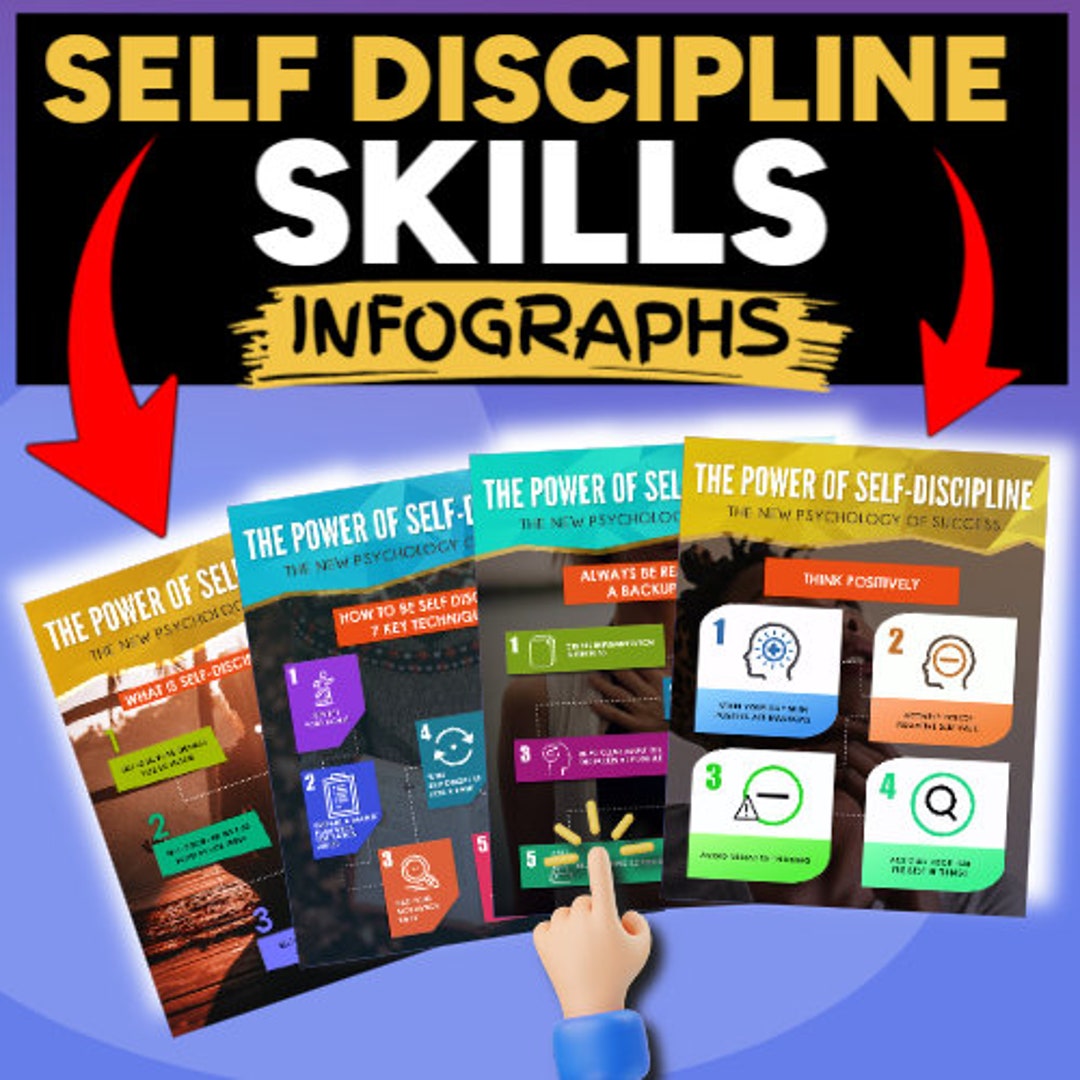 4 Self Discipline Infographics Bundle | Will Power | Self Control ...