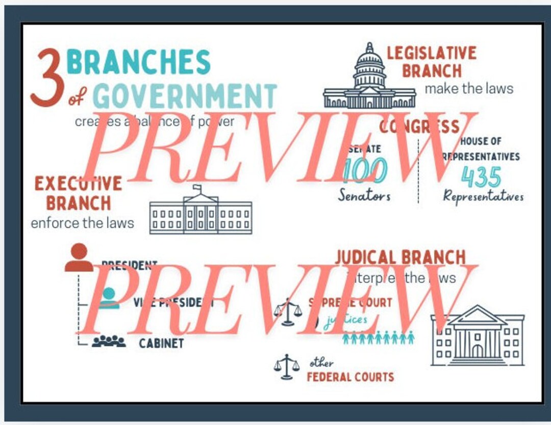 3 Branches of Government Digital Poster - Etsy