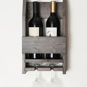 Wall Mounted Wine Rack (modern Rustic Style- Beveled Edges) Farm House ...