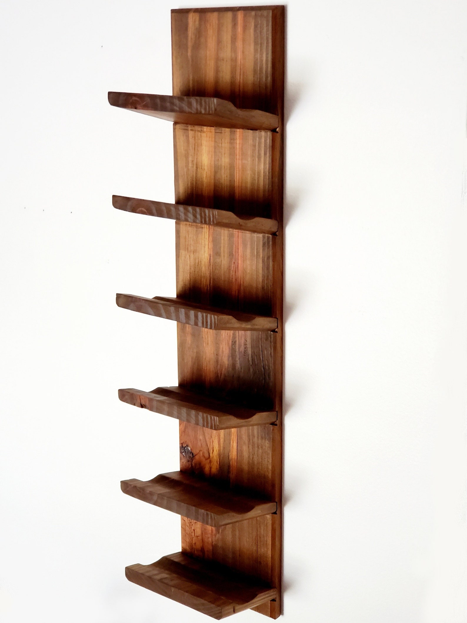 Wall Mounted Wine Wood Rack (modern Rustic Style- Beveled Edges) Easy ...