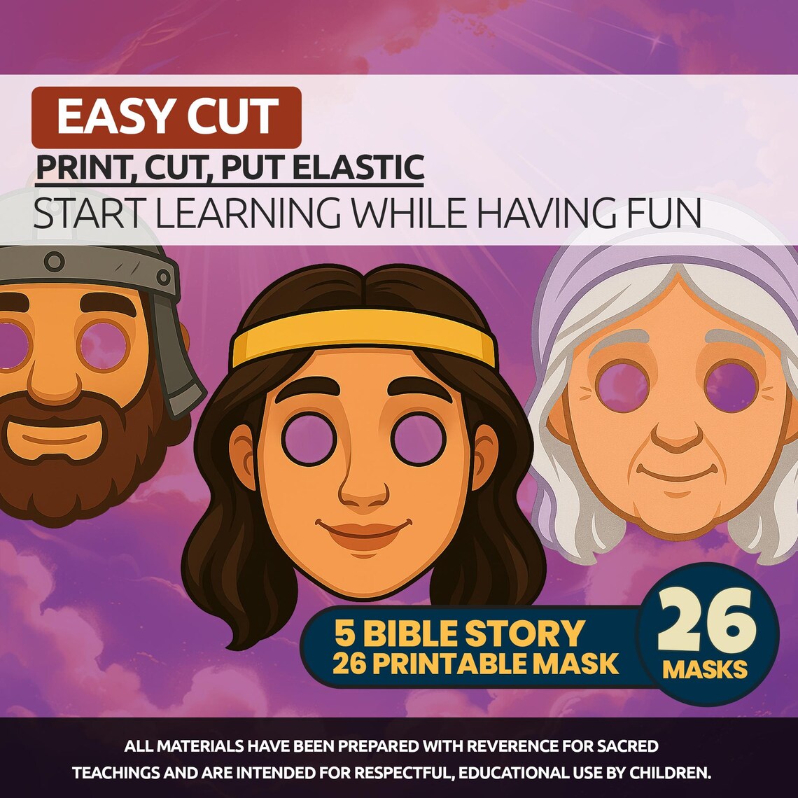 Women of the Bible Masks: Sunday School Story Play (PDF Download) - Etsy
