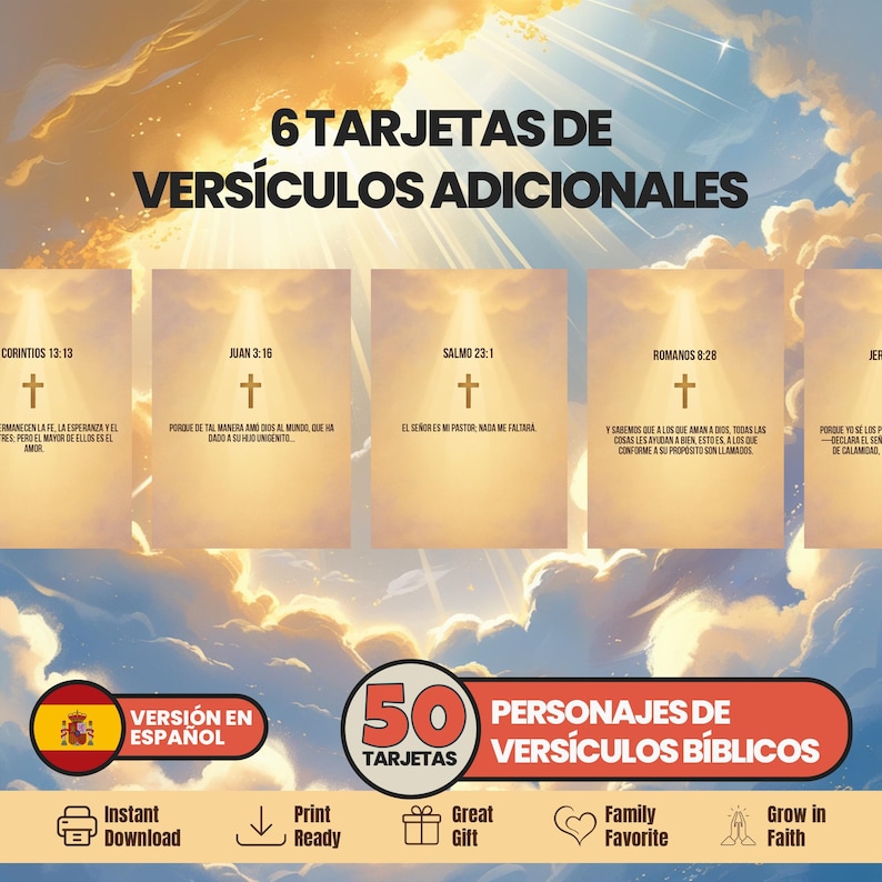 Spanish Bible Character Cards for Kids: Christian Learning Flashcards ...