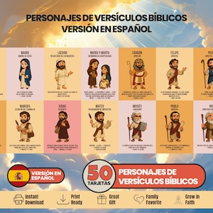 Spanish Bible Character Cards for Kids: Christian Learning Flashcards ...