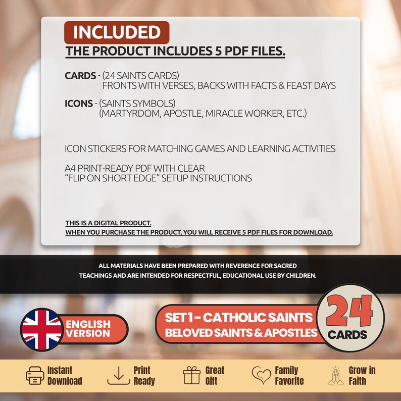 Catholic Saints Flashcards for Kids SET 1 | Beloved Saints & Apostles ...