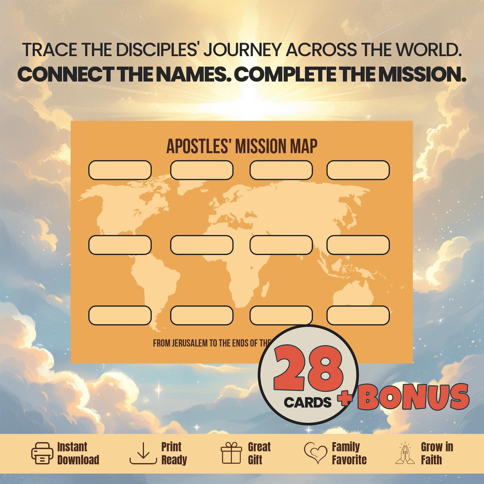 Apostles & Christian Symbols Flashcards: Bible Disciples, Mission Map ...