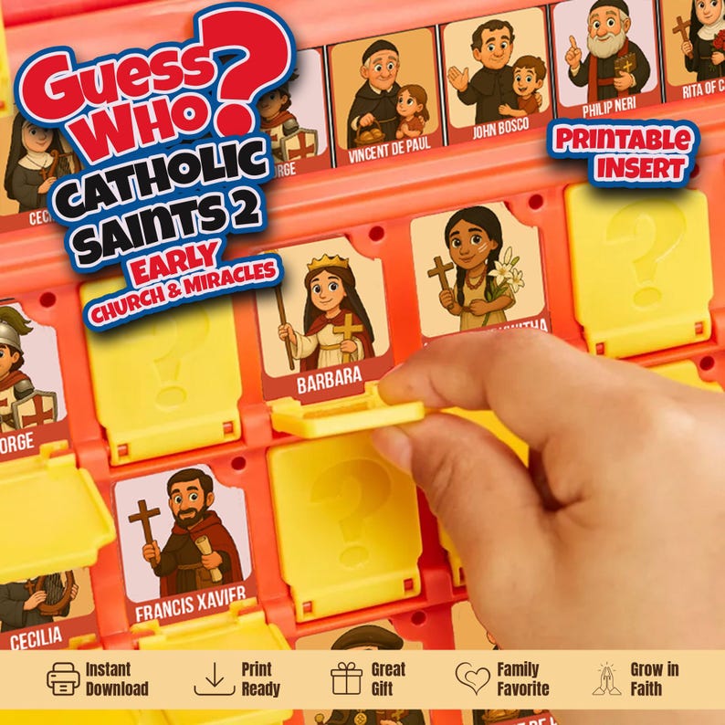 Catholic Saints Guess Who Game – Printable Inserts (24 Characters) - Etsy