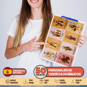 Spanish Bible Character Cards for Kids: Christian Learning Flashcards ...