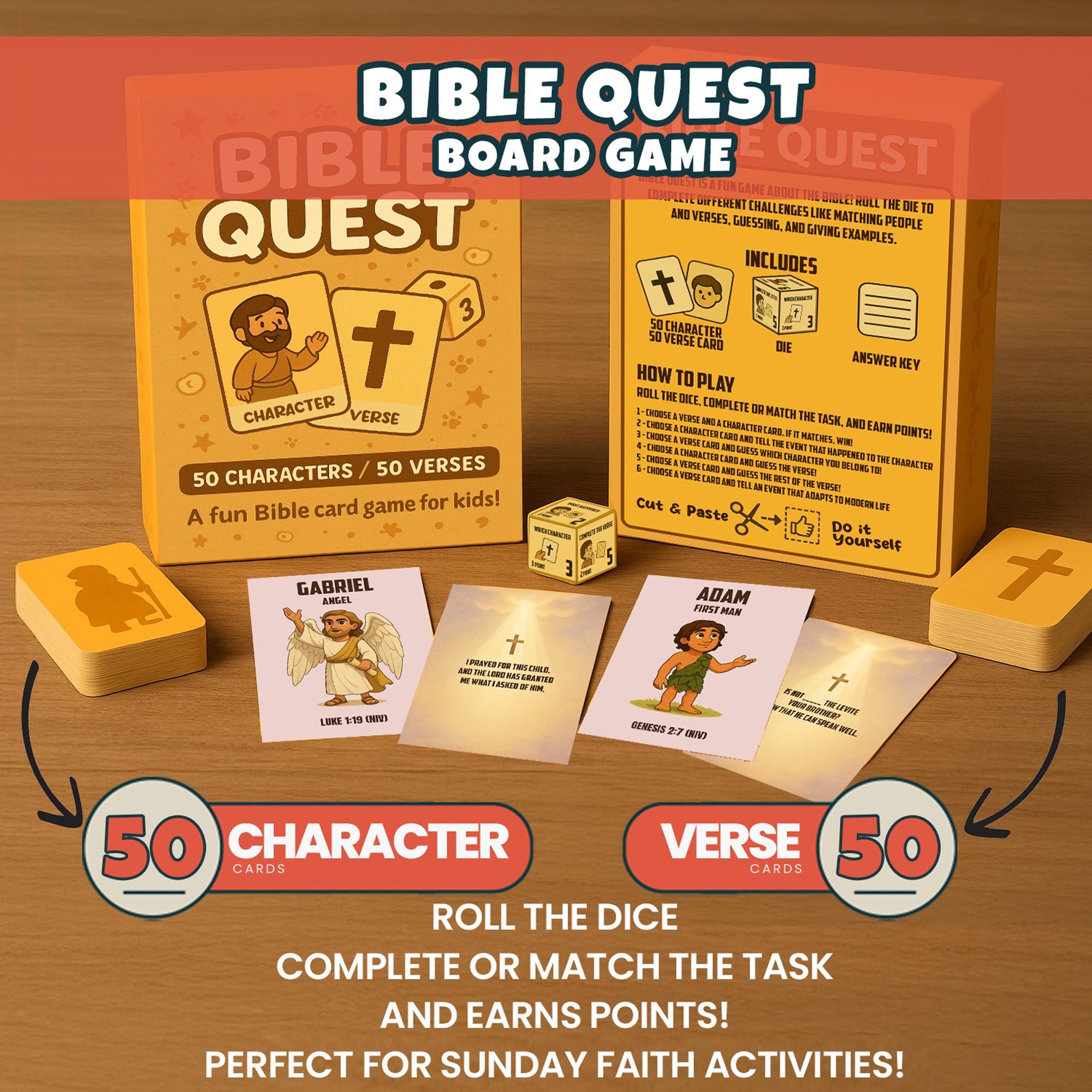 Bible Cards Game for Kids – Printable Christian Flashcard Board Game ...