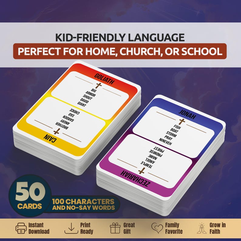 Bible Character Guessing Game: Christian Kids Activity (printable PDF ...