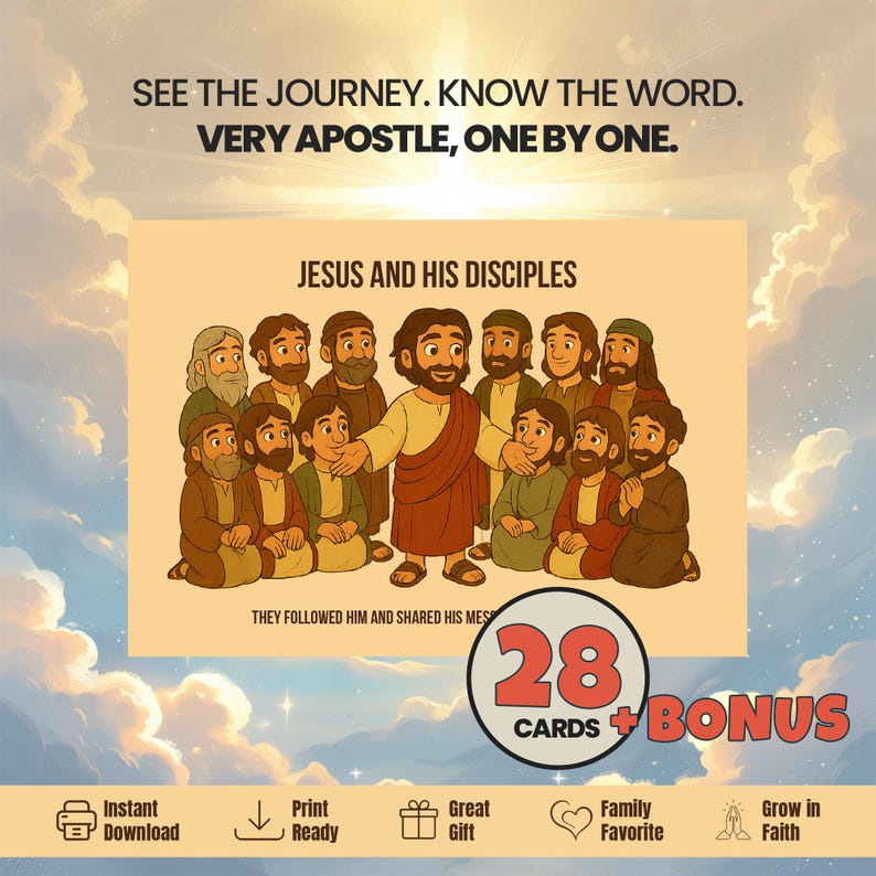 Apostles & Christian Symbols Flashcards: Bible Disciples, Mission Map ...