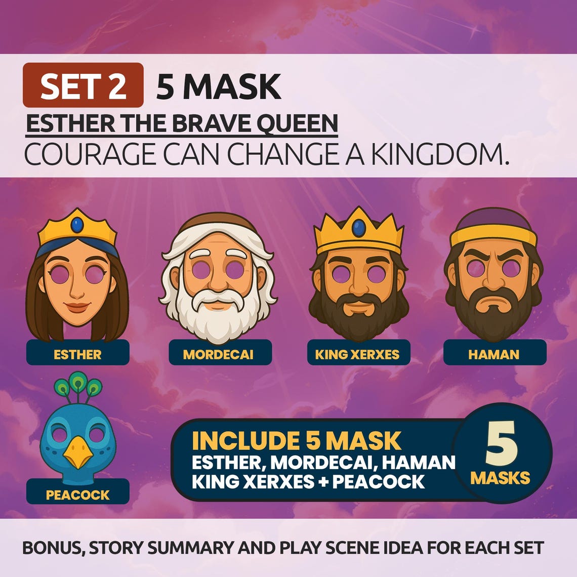 Women of the Bible Masks: Sunday School Story Play (PDF Download) - Etsy