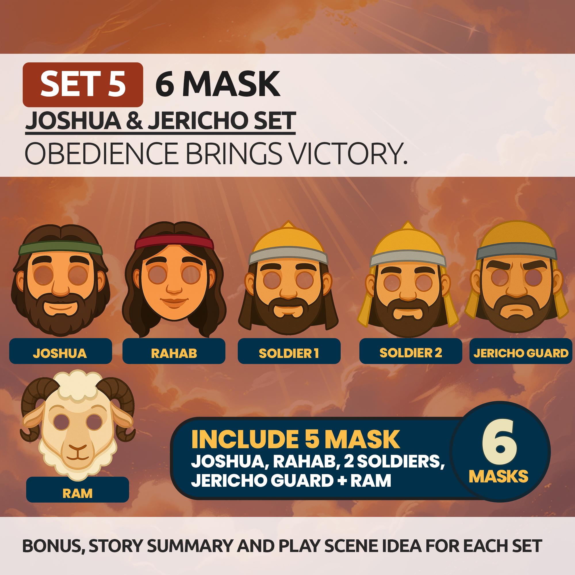 Printable Bible Character Masks Set: Sunday School Homeschool Activity ...