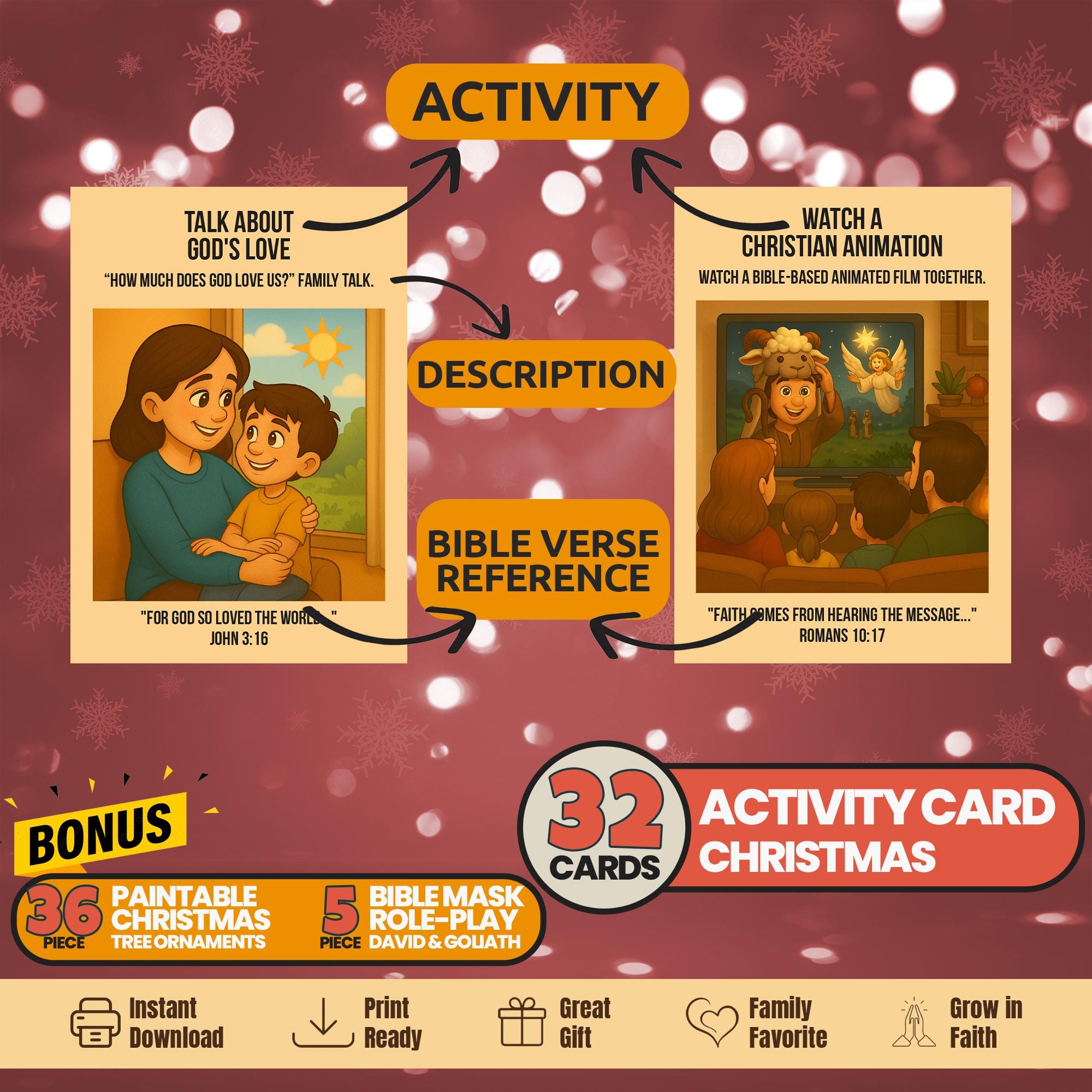 Christmas Advent Activity Cards – Bible Based Ornaments & Masks ...