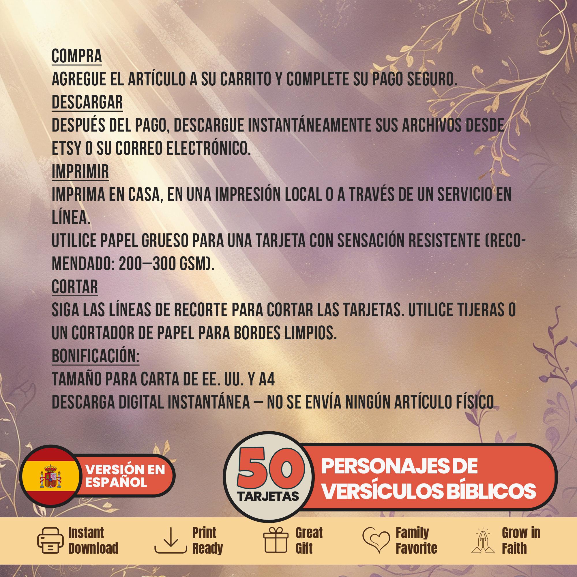 Spanish Bible Character Cards for Kids: Christian Learning Flashcards ...