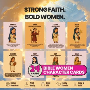 Bible Character Cards: Inspiring Women Figures, Christian Printable ...