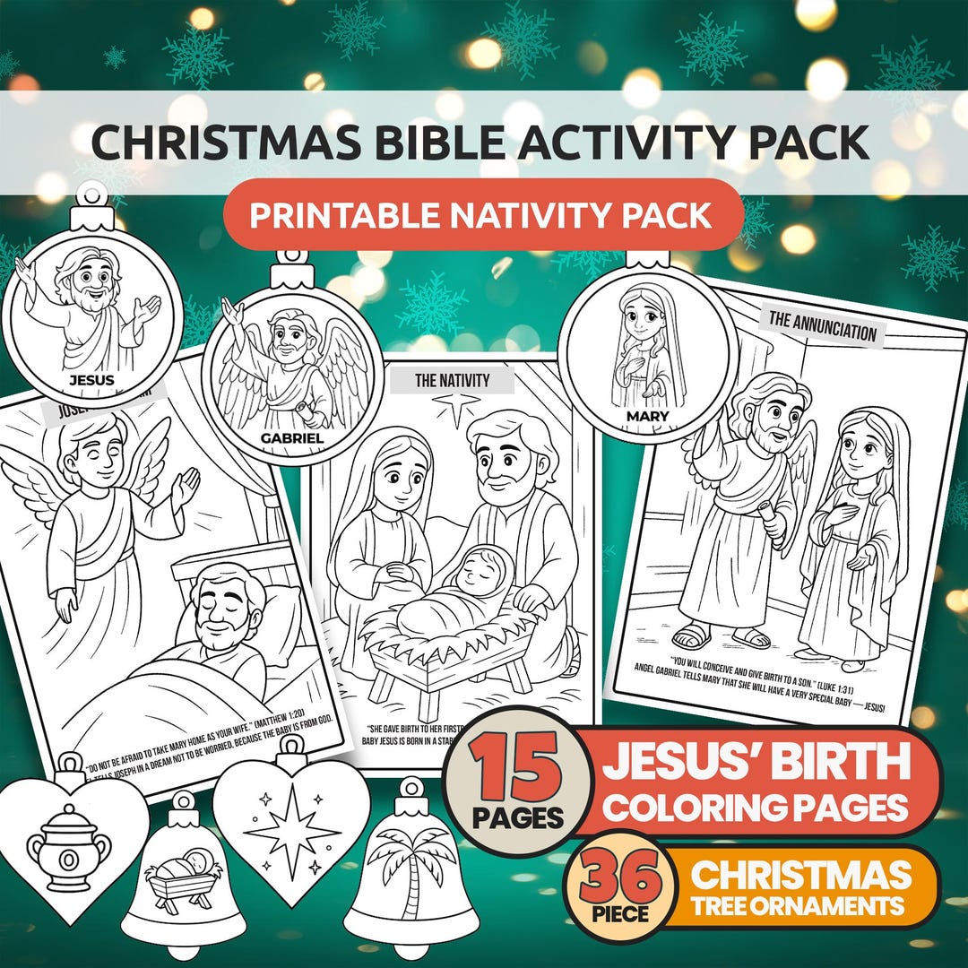 Nativity Coloring Book for Kids | Printable Christmas Crafts (PDF) - Etsy