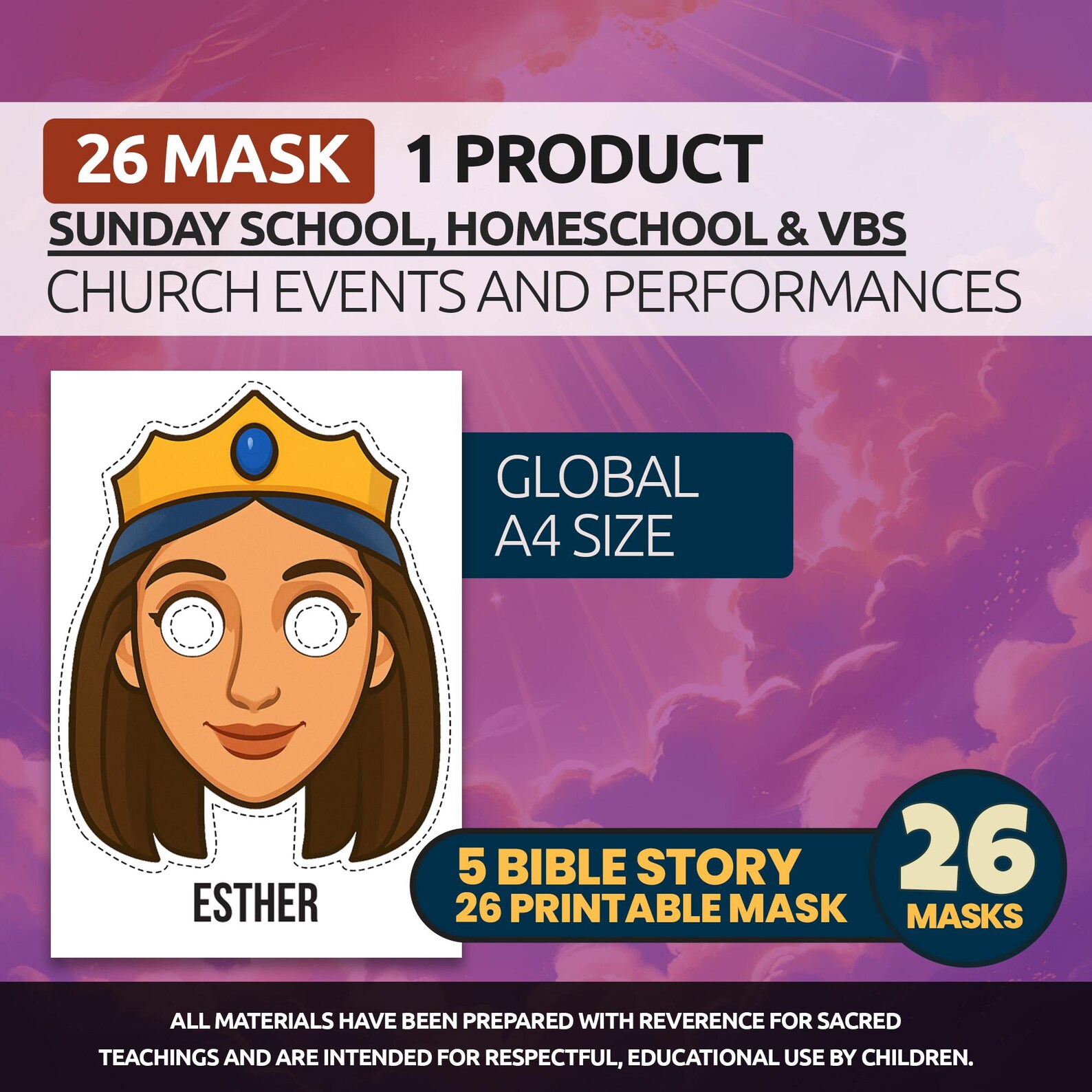 Women of the Bible Masks: Sunday School Story Play (PDF Download) - Etsy