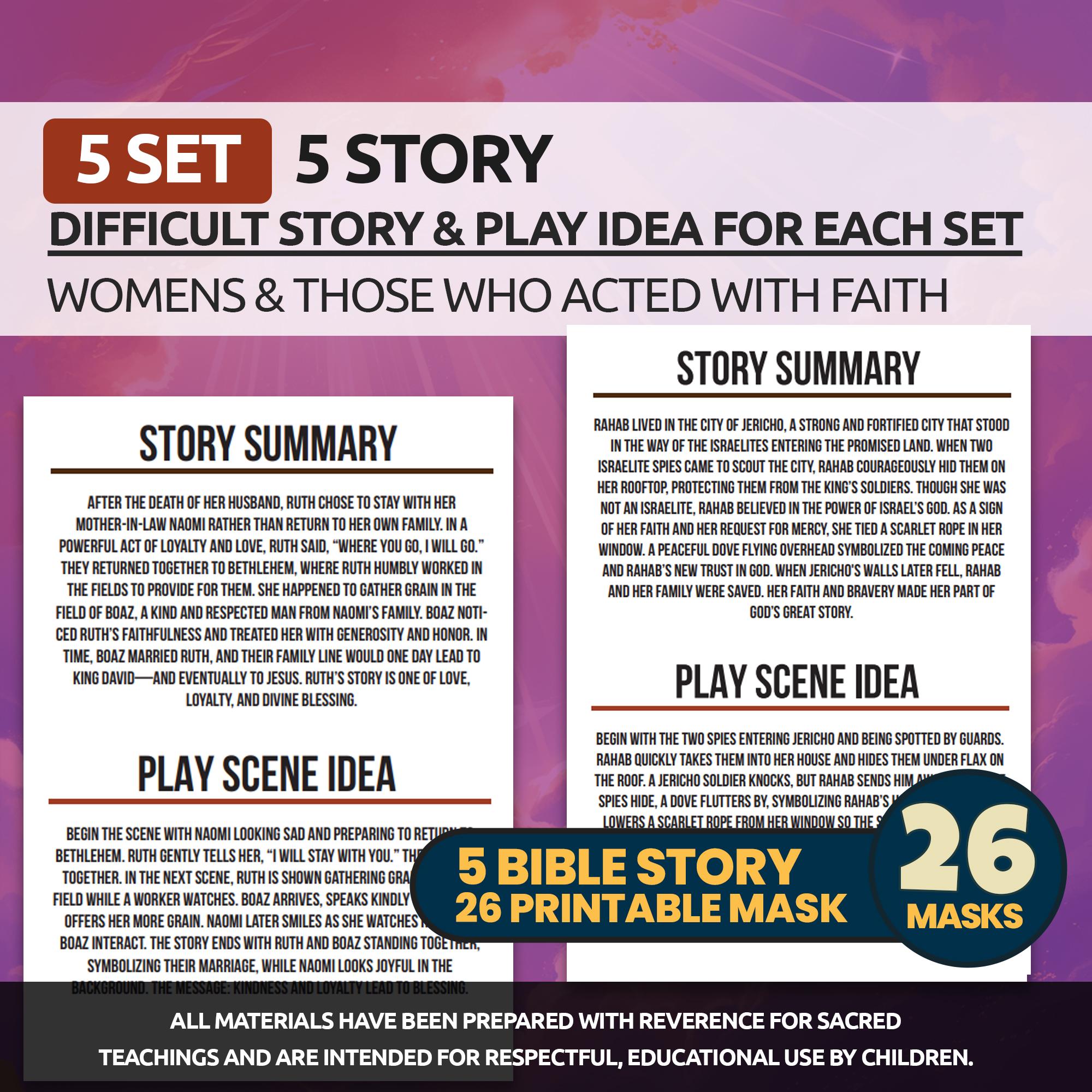 Women of the Bible Masks: Sunday School Story Play (PDF Download) - Etsy