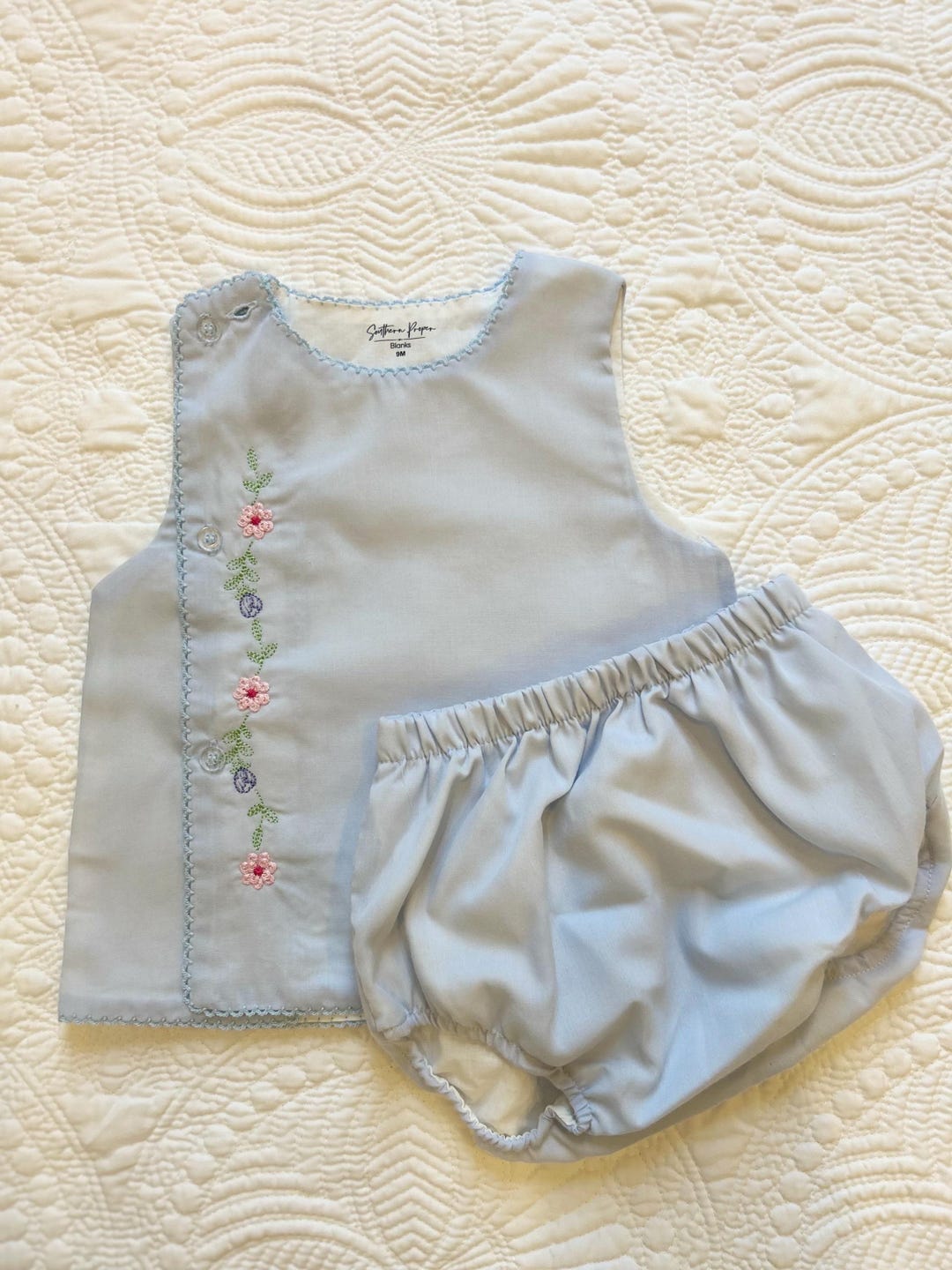Two-piece Embroidered Diaper Set - Etsy