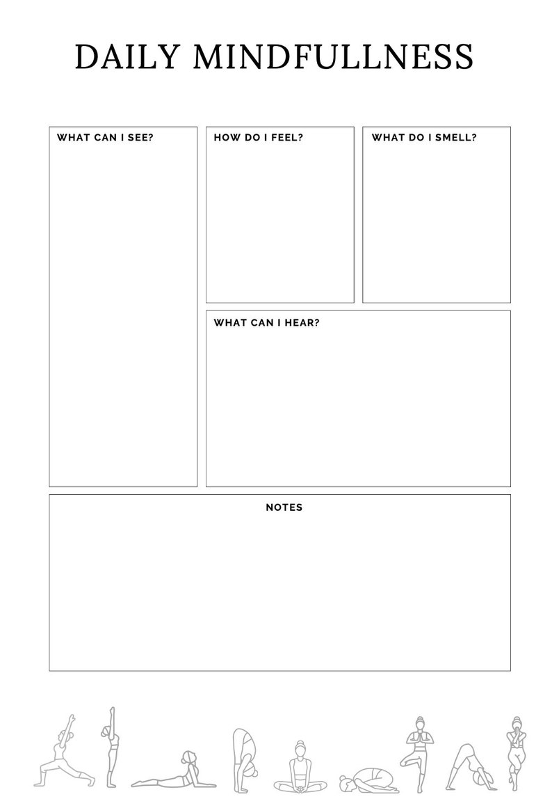 Yoga & Meditation Journal Printable Wellness Planner for Daily Practice ...