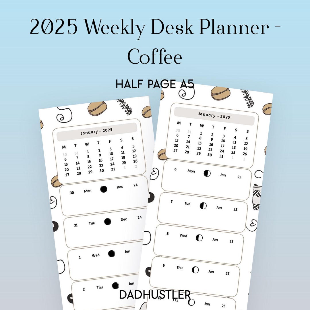 2025 Ready-to-print Weekly Desk Calendar - Etsy