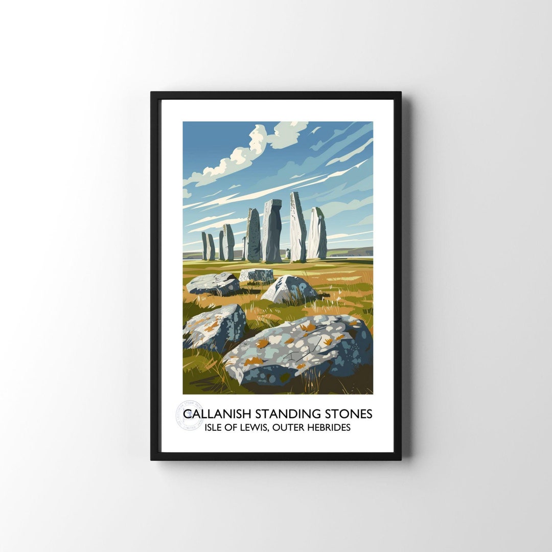 Callanish Stones Vintage Style Travel Poster | Outer Hebrides | Wall ...