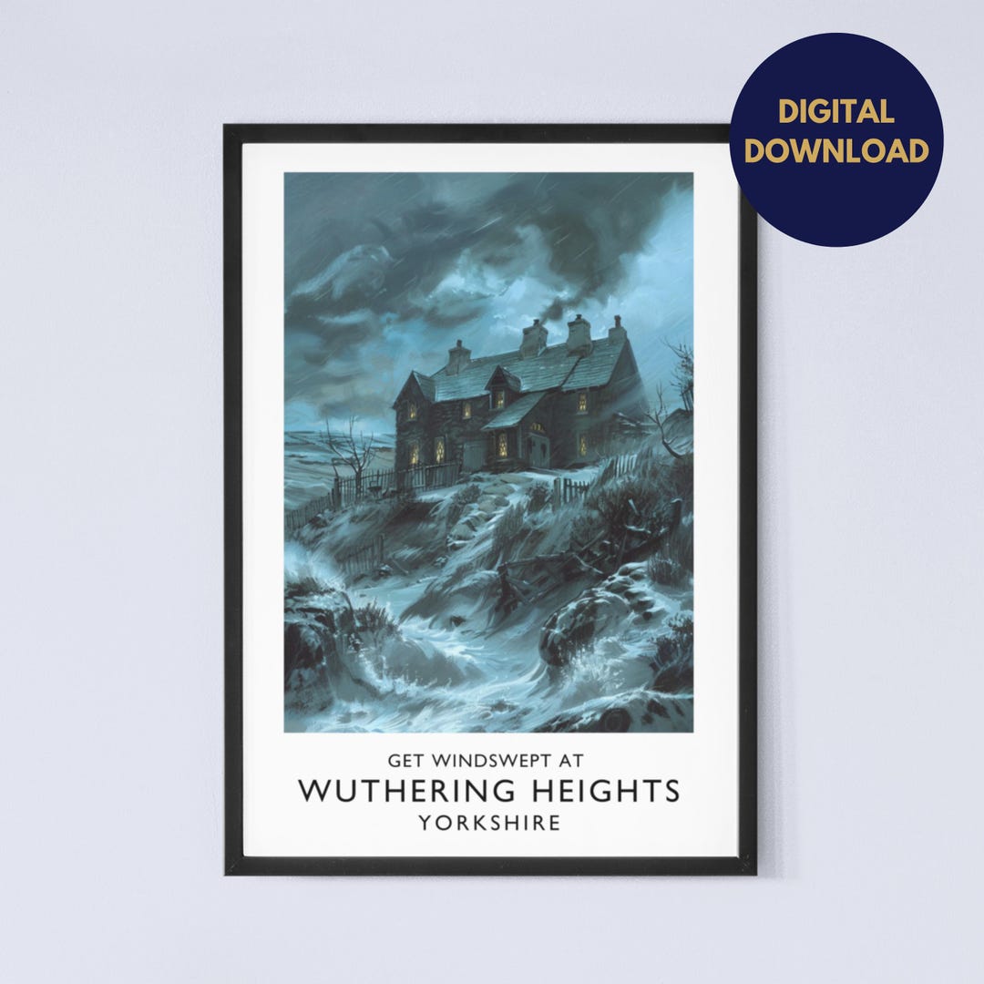Digital Wuthering Heights Vintage Travel Poster | Classic Literature ...