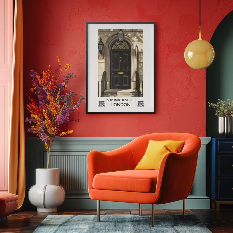 Sherlock Holmes 221B Baker Street Vintage Style Travel Poster | Wall ...