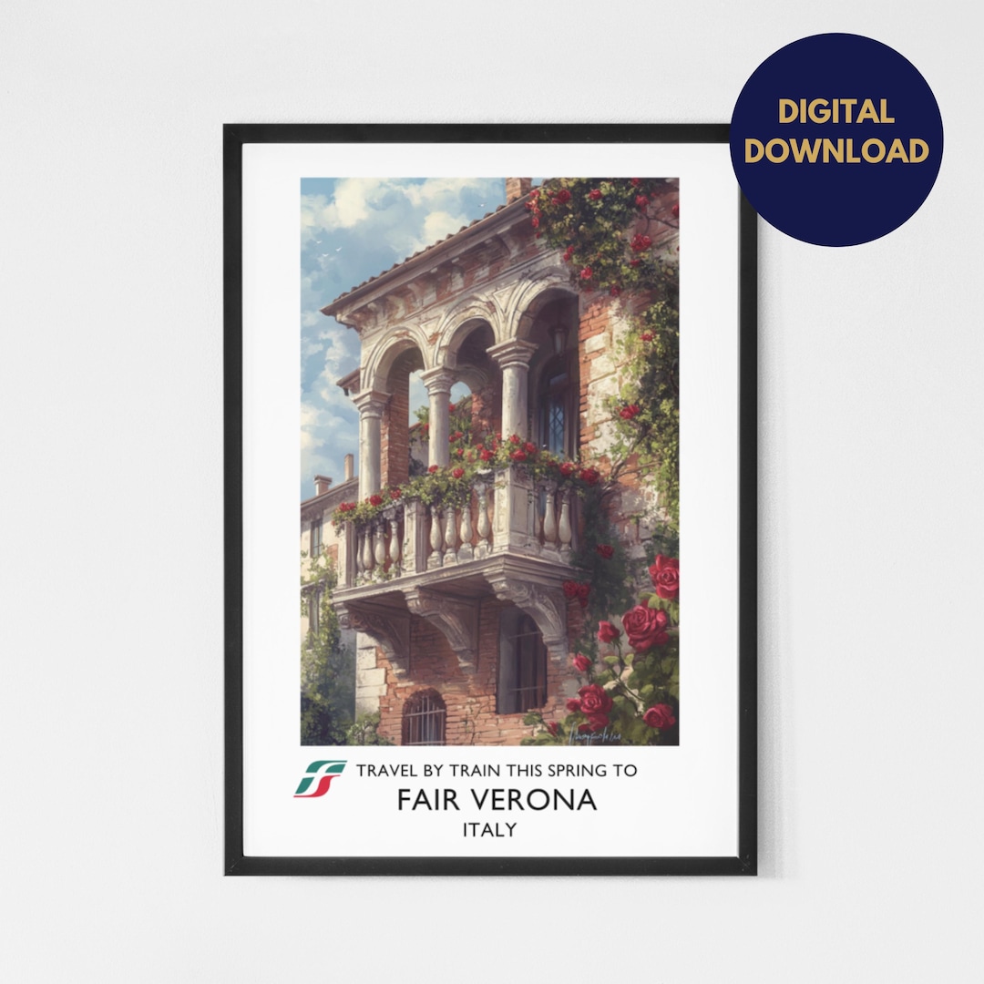 Digital Romeo and Juliet Vintage Style Travel Poster | William ...