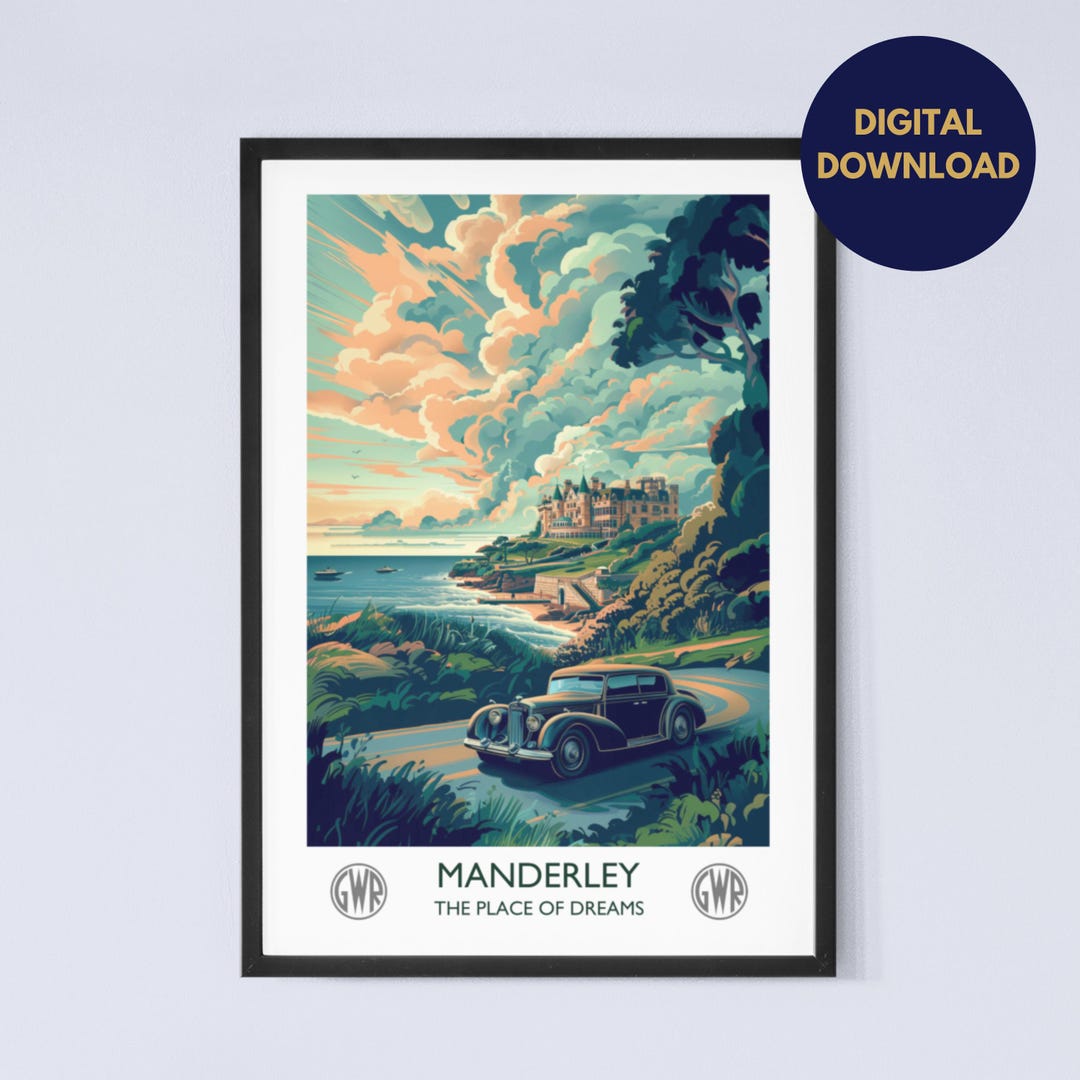 Rebecca Digital Vintage Style Travel Poster | Wall Art Home Decor ...