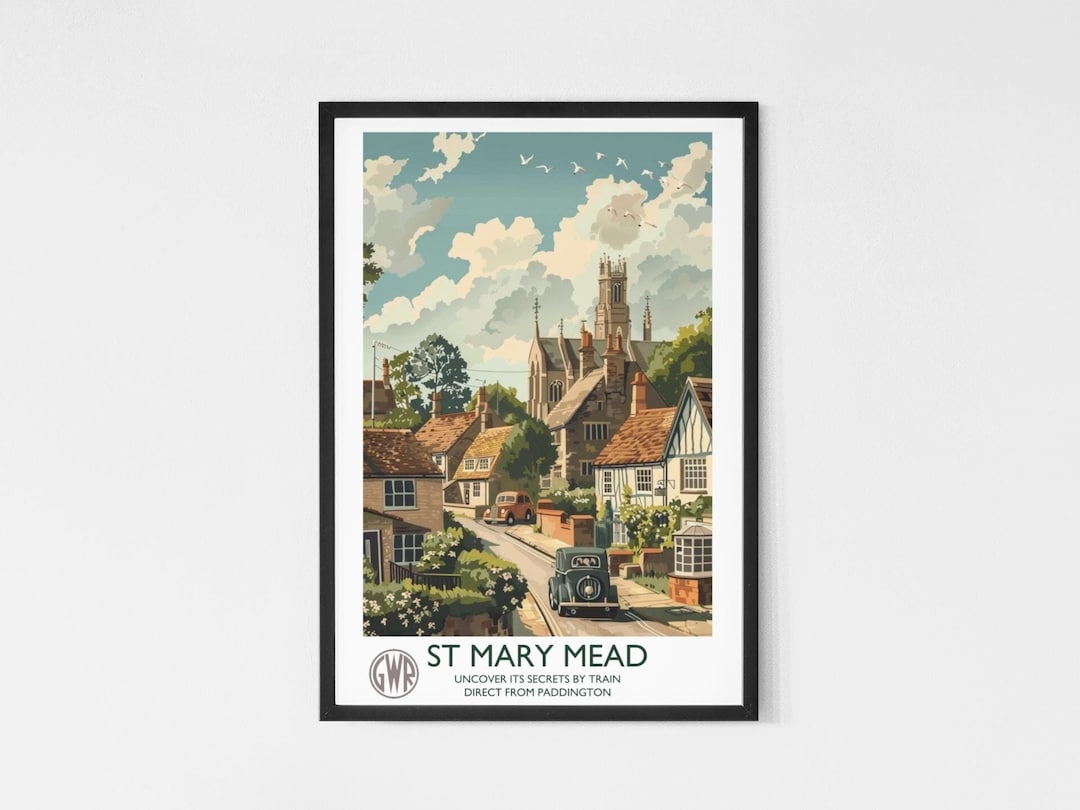 St Mary Mead Vintage Travel Poster | Miss Marple Agatha Christie ...