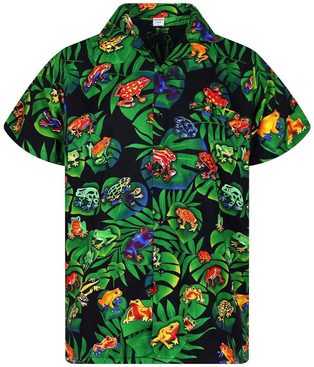 King Kameha/frogs/hawaiian Shirt for Men/in Green/short Sleeve Front ...