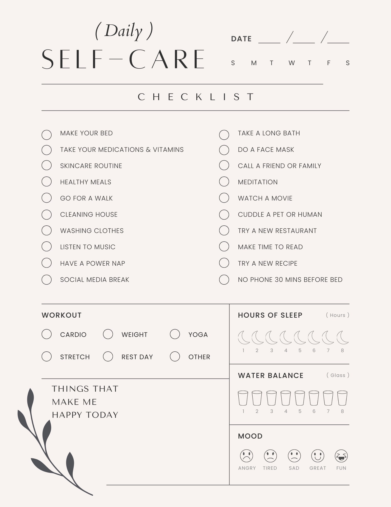 Self Care Daily Planner - Etsy