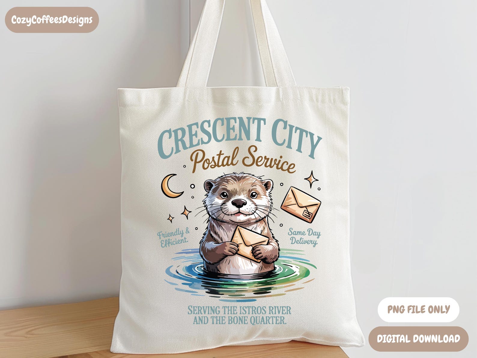 Otter Postal Service PNG | Crescent City Inspired | Bookish Digital ...