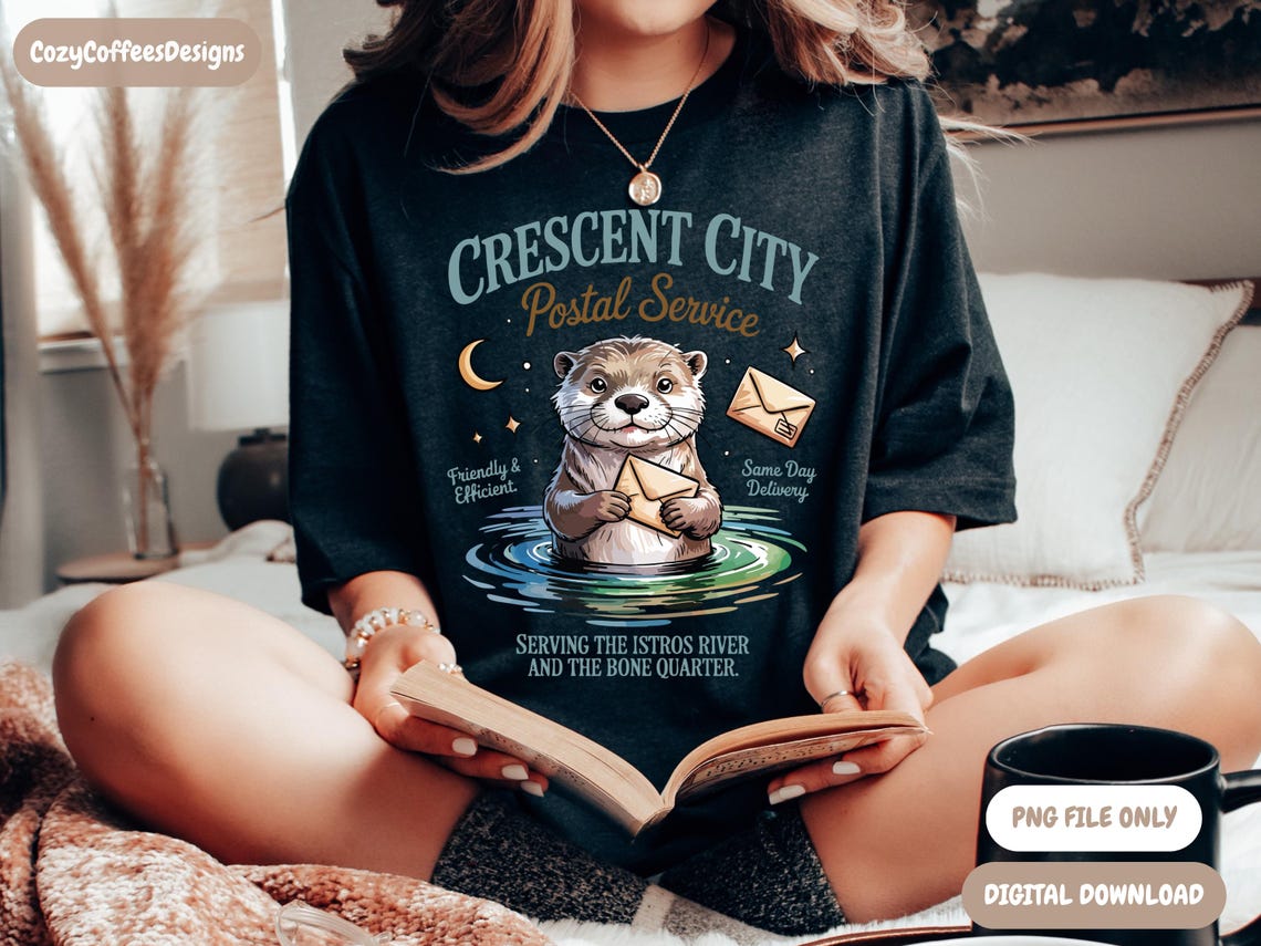 Otter Postal Service PNG | Crescent City Inspired | Bookish Digital ...